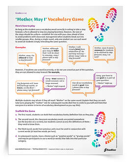Vocabulary Game: "Mother May I" Use a Vocabulary Word?