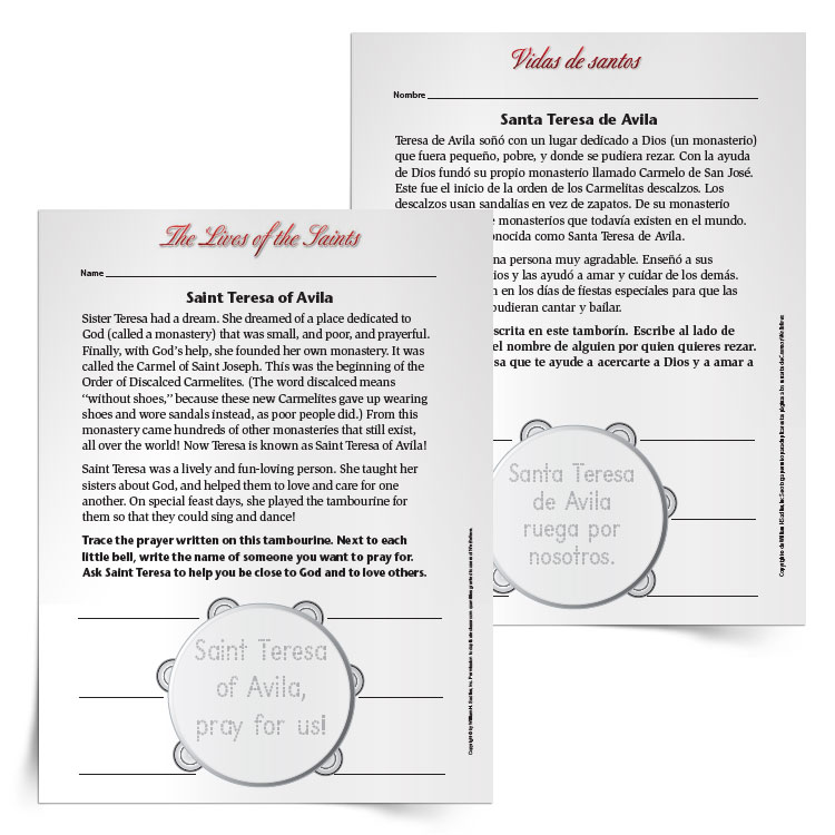 Celebrate the Feast Day of St Teresa of Avila with Students!