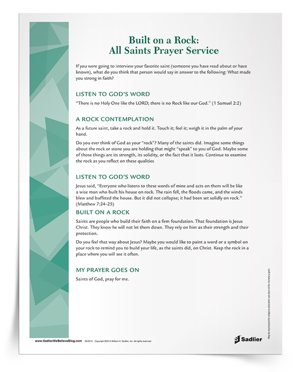 Built on a Rock: All Saints Day Prayer Service