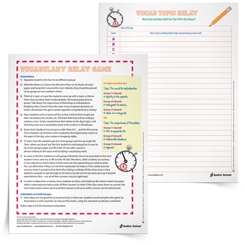 Vocabulary Games: Tell the Round Robin Story