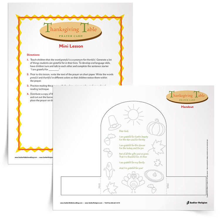 Catholic Thanksgiving Prayers for Kids and Families [Printables]