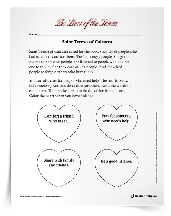 Celebrate the Feast Day of St Teresa of Calcutta with Kids