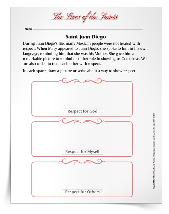 Juan Diego Activity and Our Lady of Guadalupe Lesson