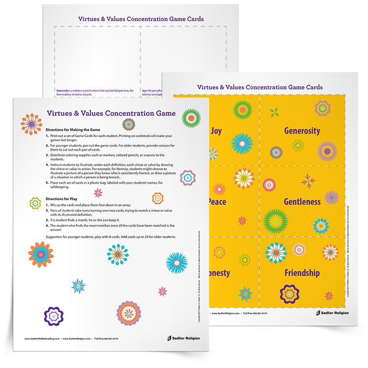 Virtues & Values Concentration Game