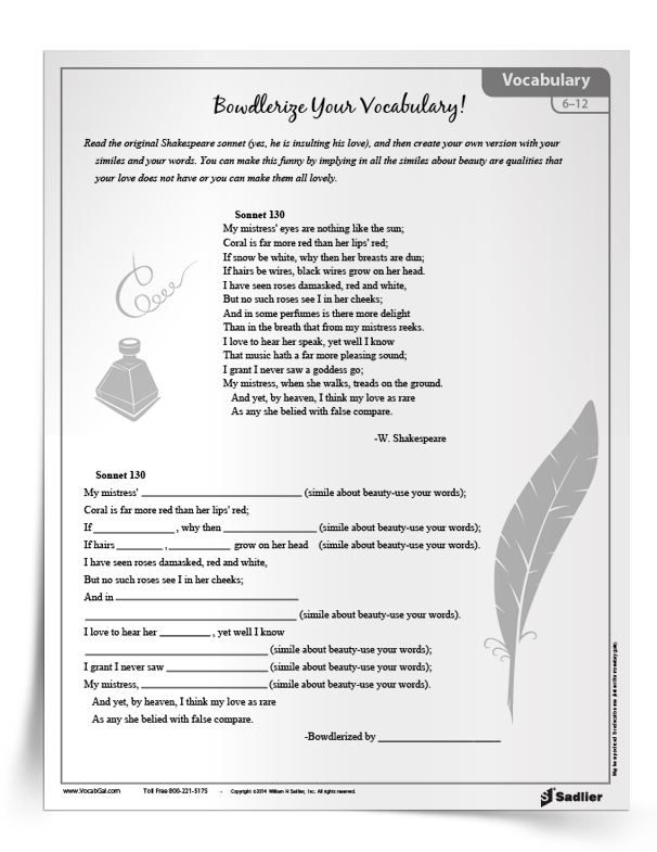 Vocabulary Activity: Bowdlerizing to Vocabularizing Poetic Texts