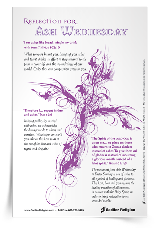 A Printable Reflection and Prayer for Ash Wednesday
