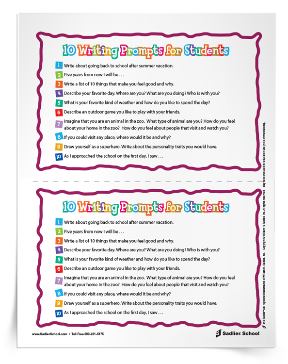 10+ Quick Write Prompts to Practice Vocabulary