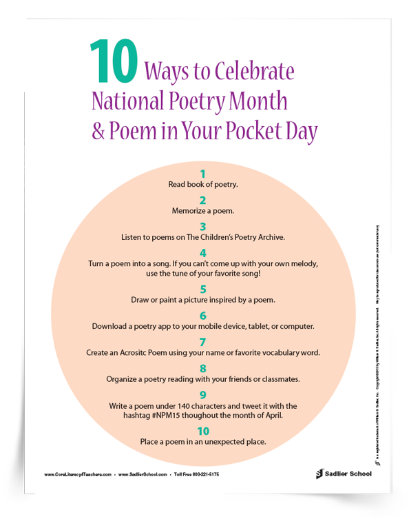 7 Free April National Poetry Month Activities