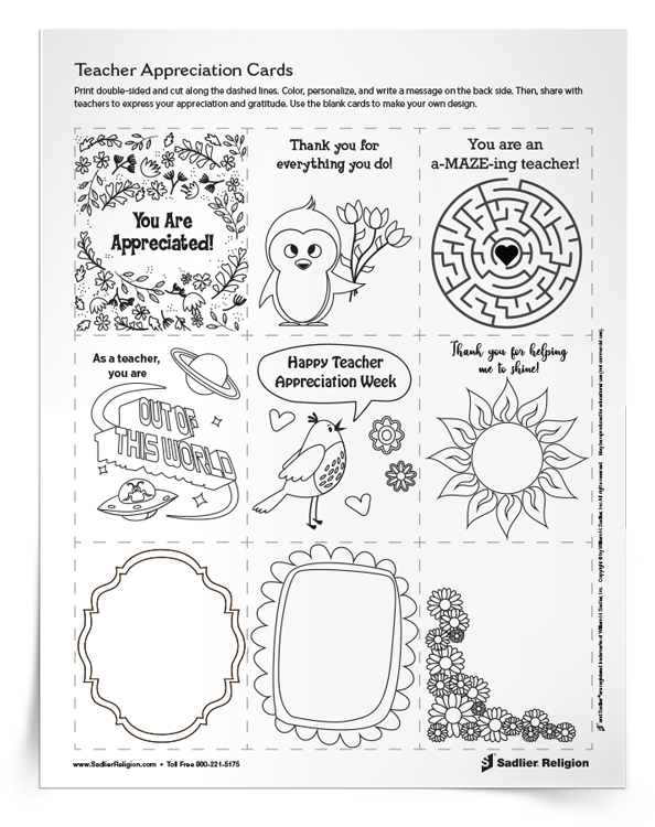 2023 Teacher Appreciation Week Activity for Kids