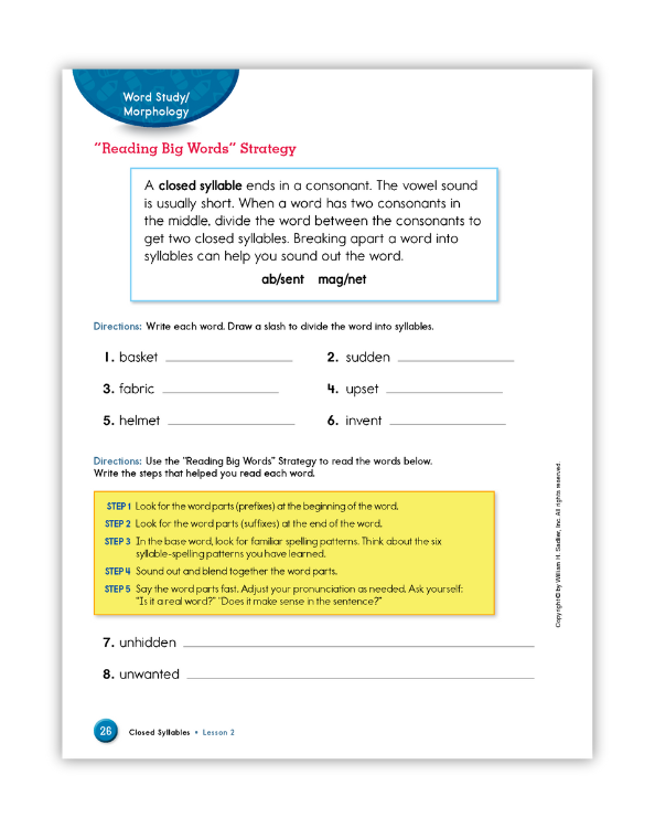 Multisyllabic Words: Strategies for Grades 2–3