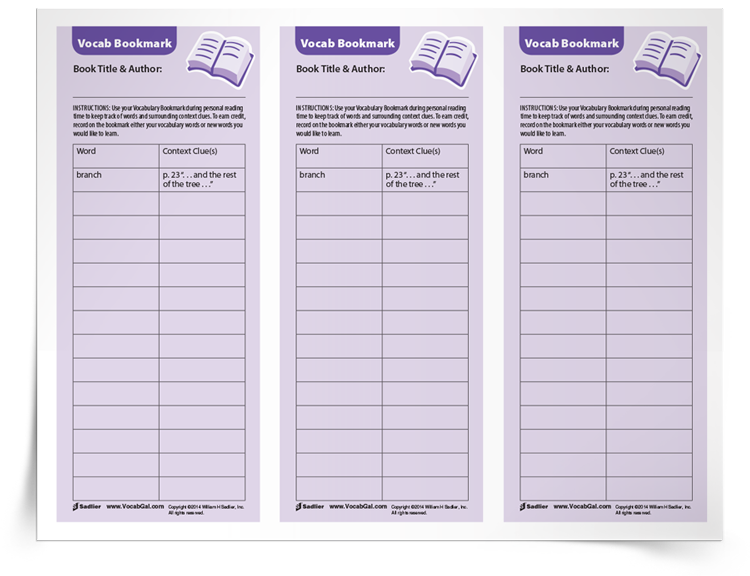 National Reading Month– Download Your FREE Vocabulary Bookmarks