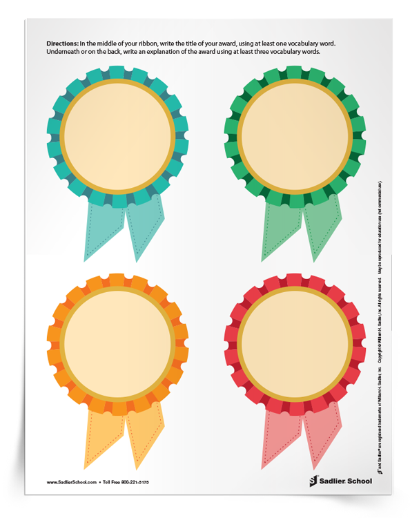 Vocabulary Activity: Create Your Own Award with Vocabulary