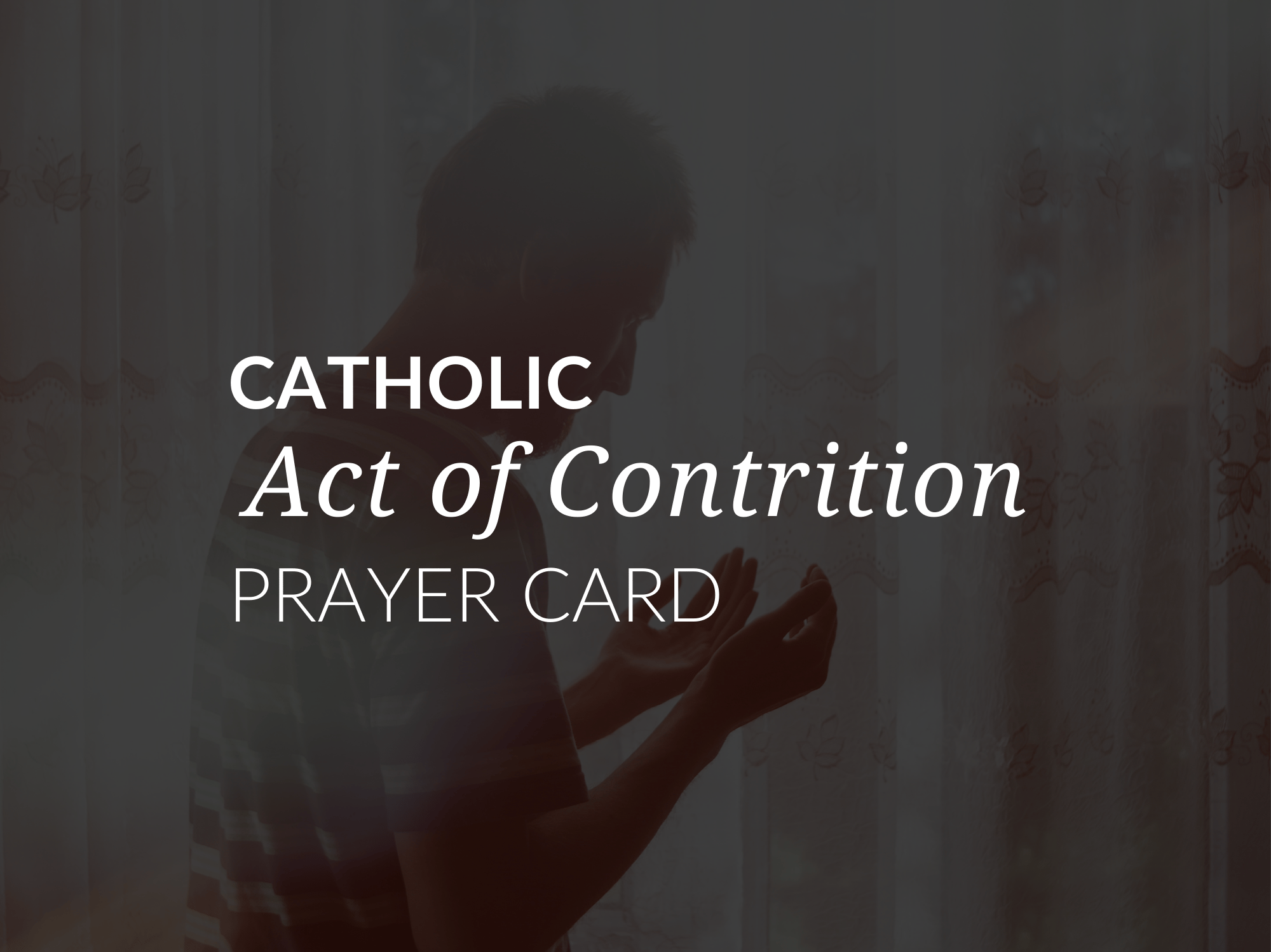Catholic Act of Contrition Prayer Card