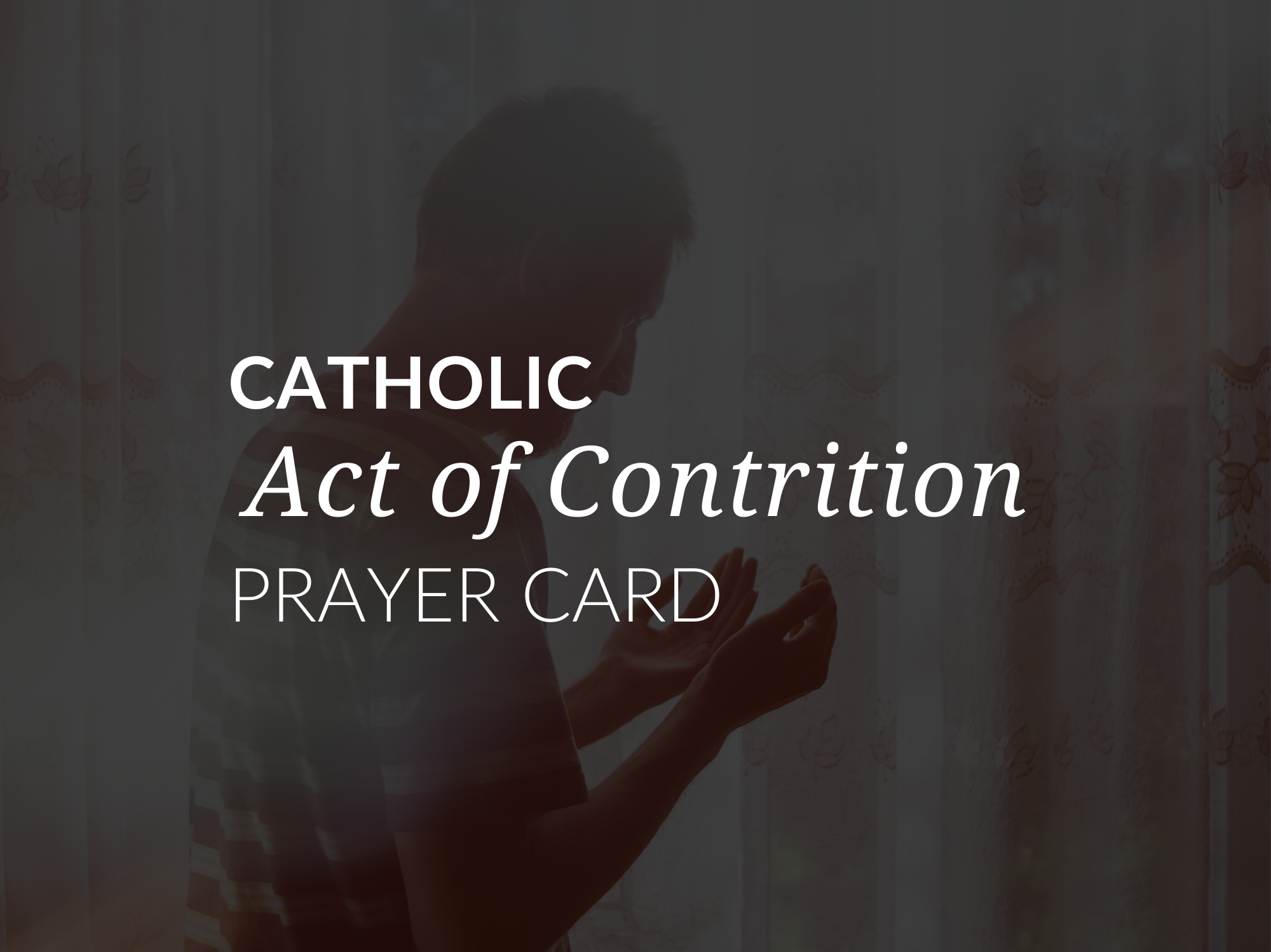 Catholic Act of Contrition Prayer Card