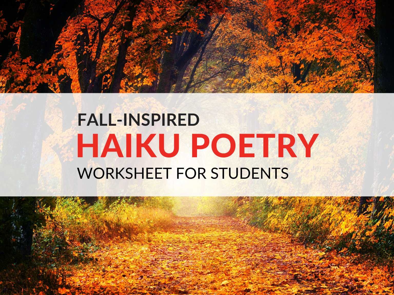 Fall-Inspired Haiku Poetry Worksheet