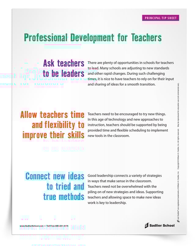 How Principals Can Support the Professional Development of Teachers