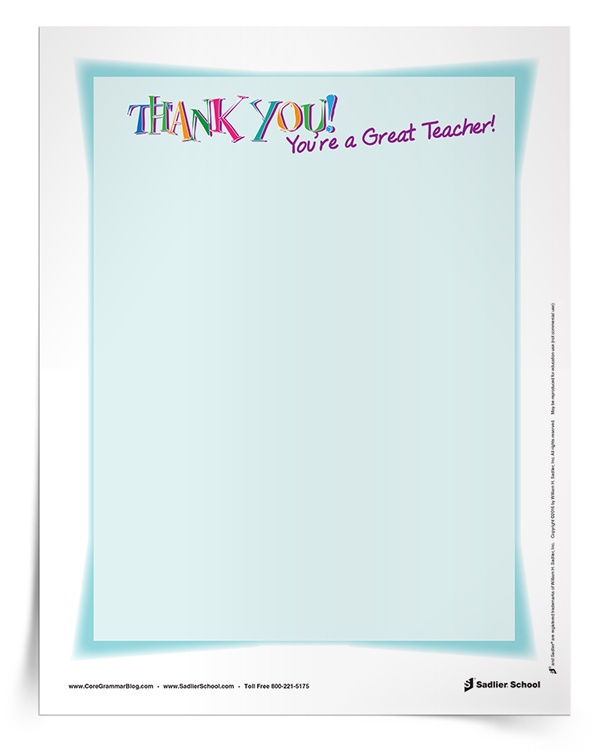 Writing Thank You Messages to Teachers; A Teacher Appreciation Week ...