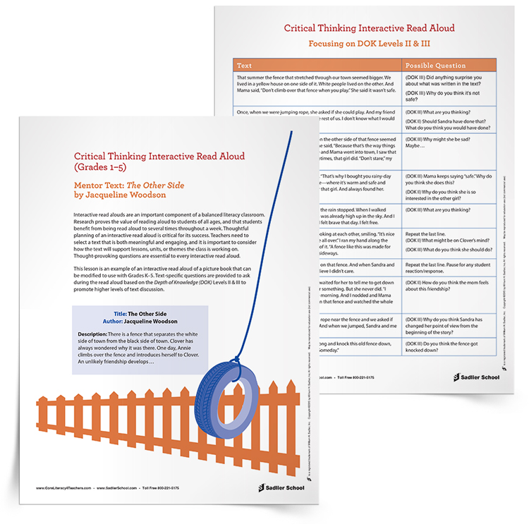 Interactive Read Aloud: The Other Side by Jacqueline Woodson