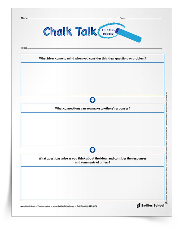Chalk Talk Thinking Routine; A Professional Development Series