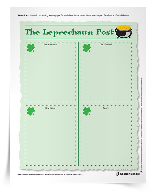 Leprechaun Activities to Improve Students' Writing, Grades 1–5