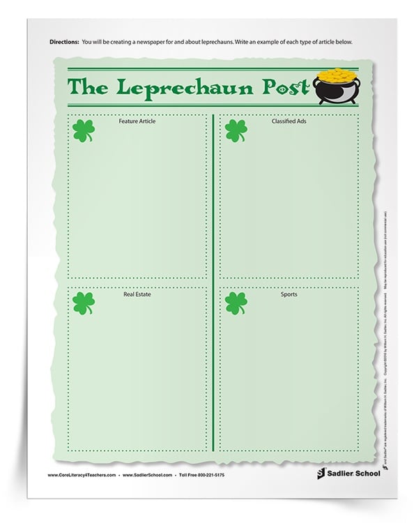 Leprechaun Activities to Improve Students' Writing, Grades 1–5