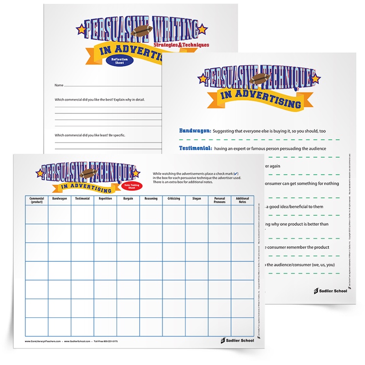 Super Bowl Commercials! Persuasive Writing Lesson for Grades 5+