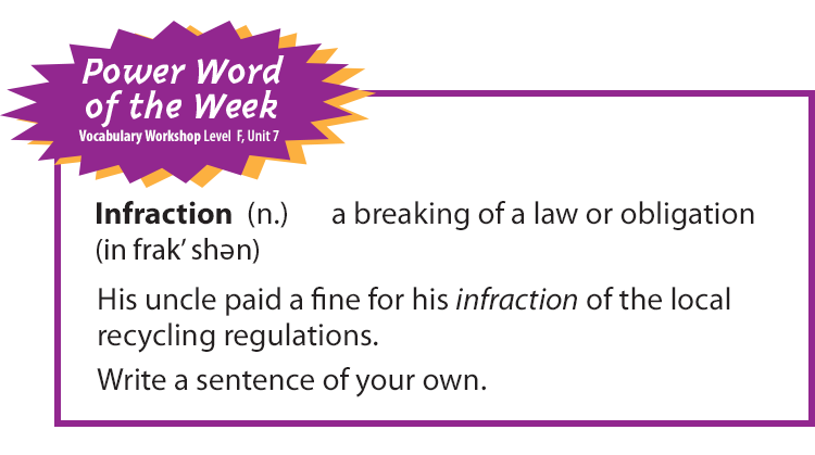Power Word of the Week: Infraction