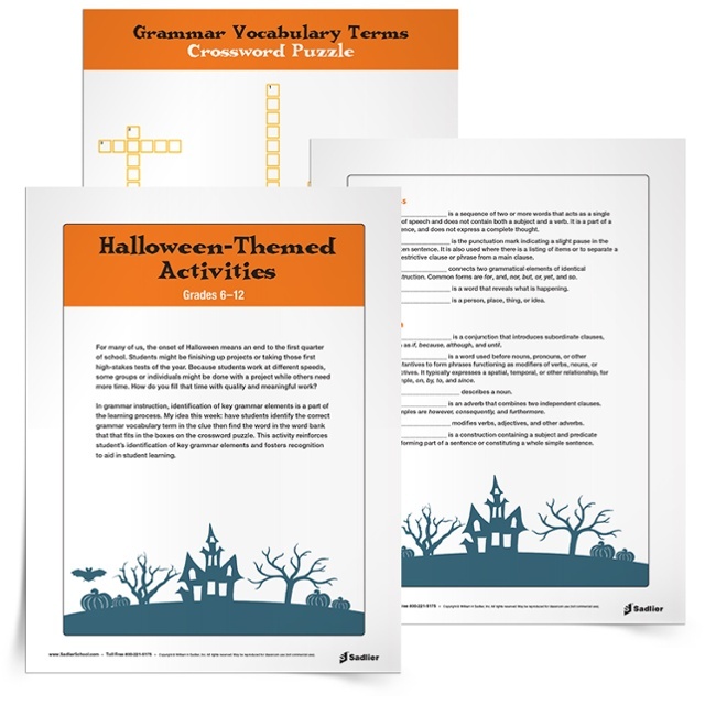 8 Free ELA Halloween Printable Activities