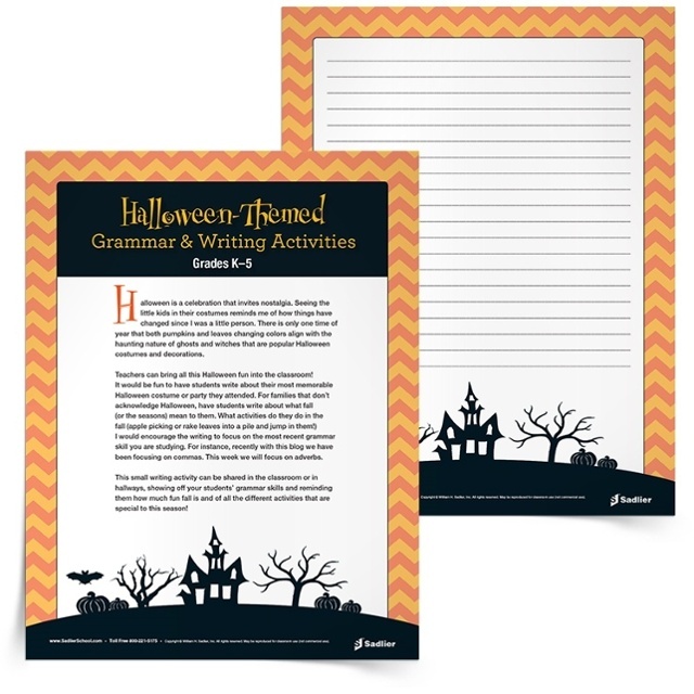 8 Free ELA Halloween Printable Activities