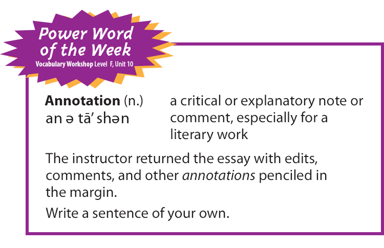 Power Word of the Week: Annotation