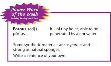 Power Word of the Week: Porous