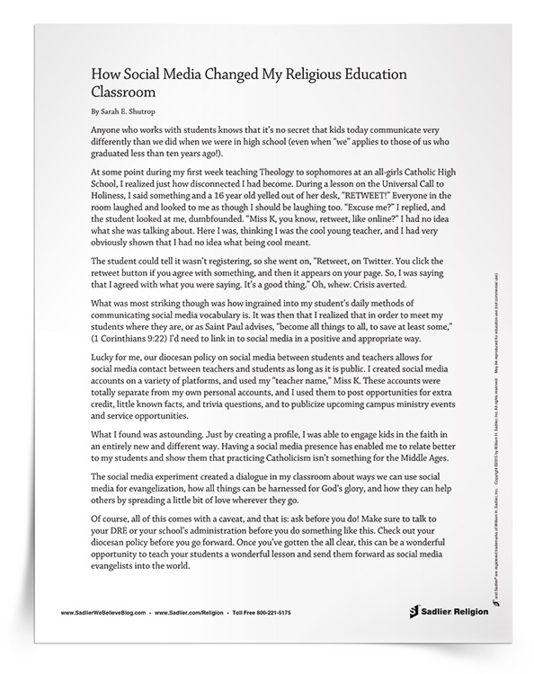 How To Connect Social Media and Religion to Impact Your Catechesis