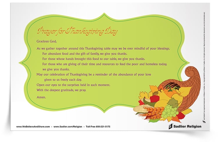 Catholic Thanksgiving Prayers for Kids and Families [Printables]