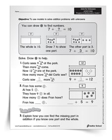 Addition and Subtraction in Grade 1– Algebraic Thinking Worksheets