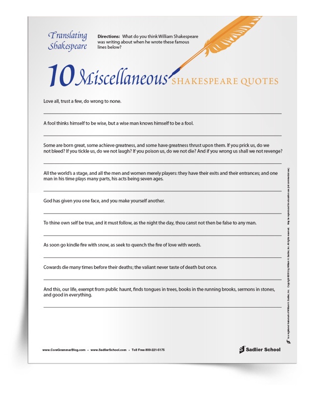 4 Shakespeare Activities for High School Students