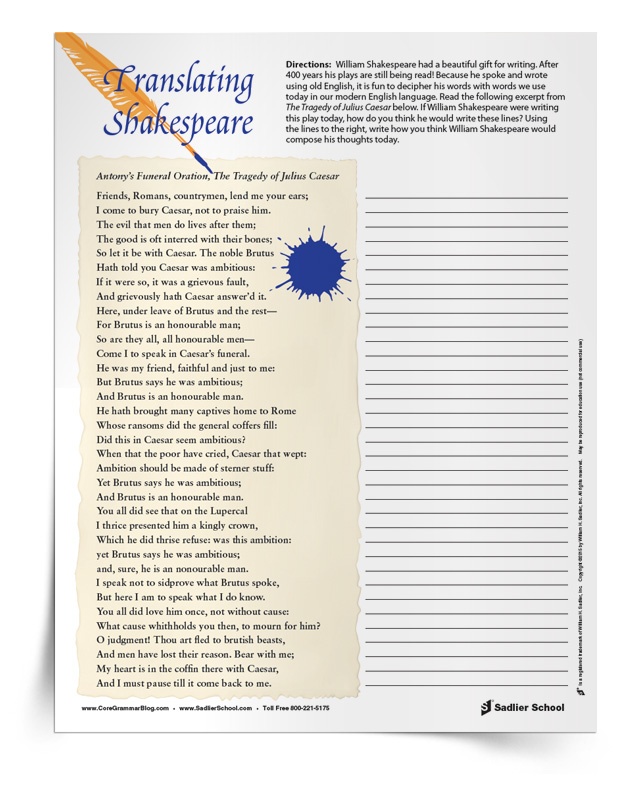 4 Shakespeare Activities for High School Students