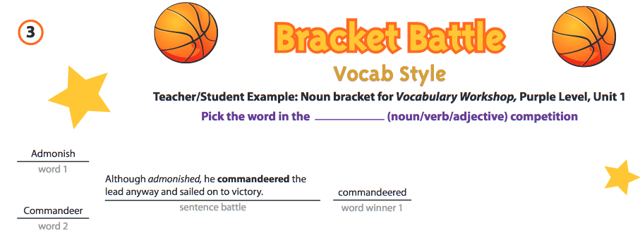 March Madness Vocabulary Game Printable, Grades 2–12