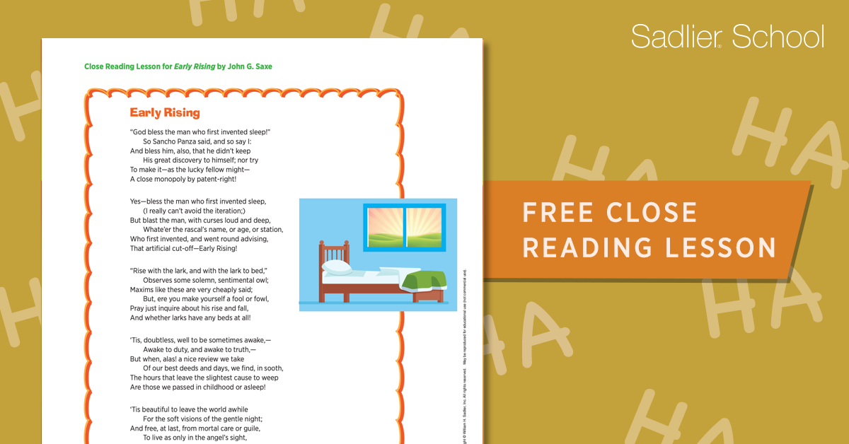 Humorous Poetry Close Reading Lesson Plan, Grades 7–8