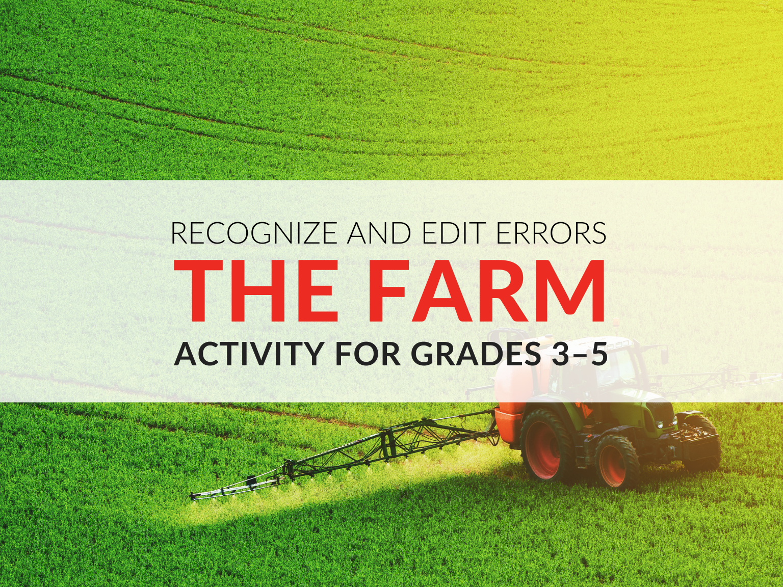 Recognize and Editing Errors in a Summer Story, Grades 3–5