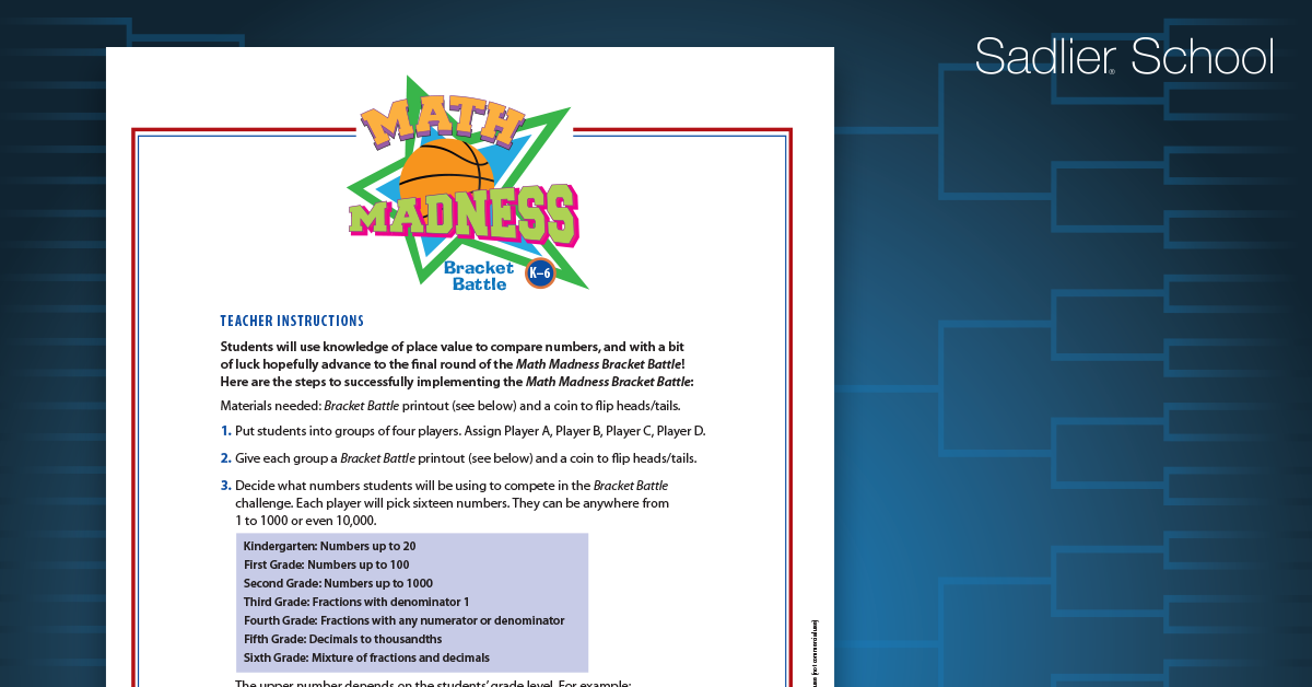 [FREE] March Madness Math Worksheets, Grades 1–6
