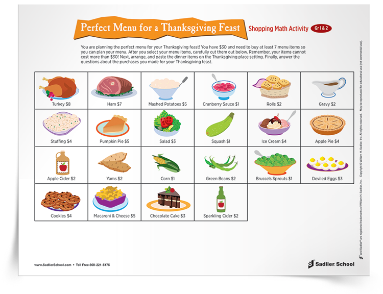 Free Thanksgiving Math Activities & Worksheets, Grades 1–6