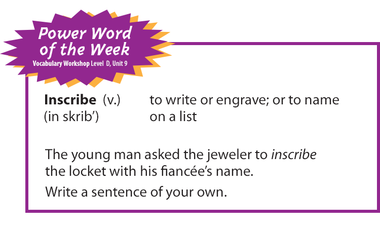 Power Word of the Week: Inscribe
