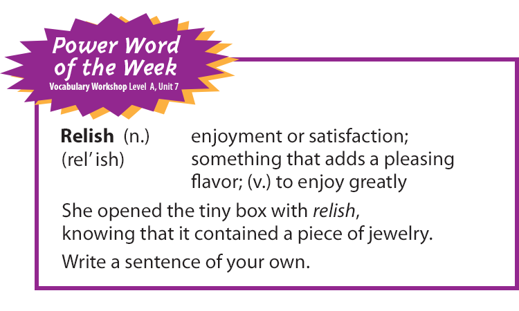 Power Word of the Week: Relish