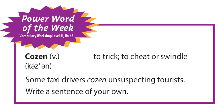 Power Word of the Week: Cozen