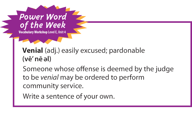 Power Word of the Week: Venial