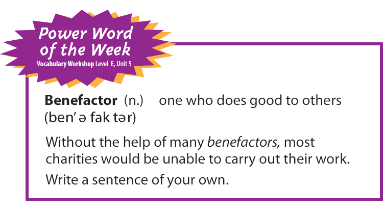 Power Word of the Week: Benefactor