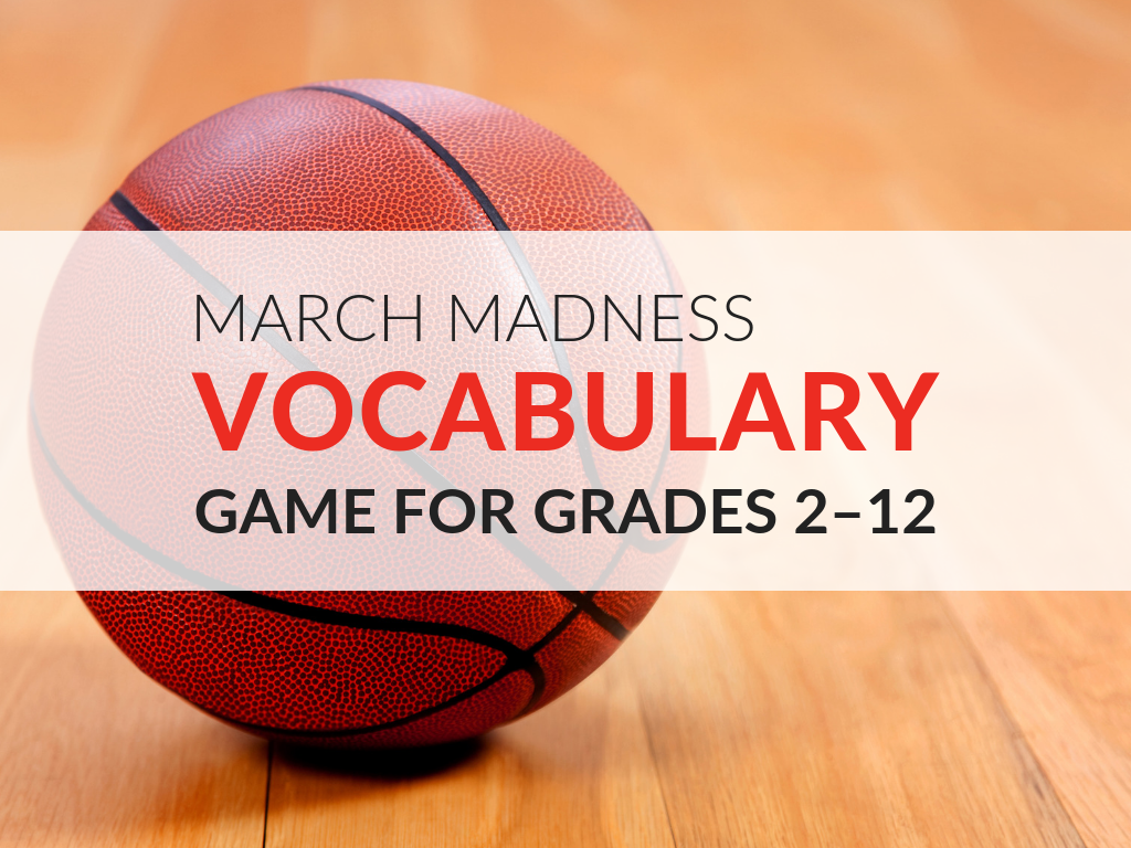March Madness Vocabulary Game Printable, Grades 2–12