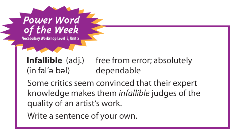 Power Word of the Week: Infallible